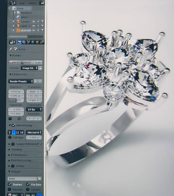 Three-dimensional design of gold and jewelry - G Throne
